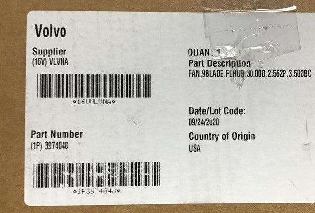 3974048 Genuine Volvo Fan Blade – Truck To Trailer