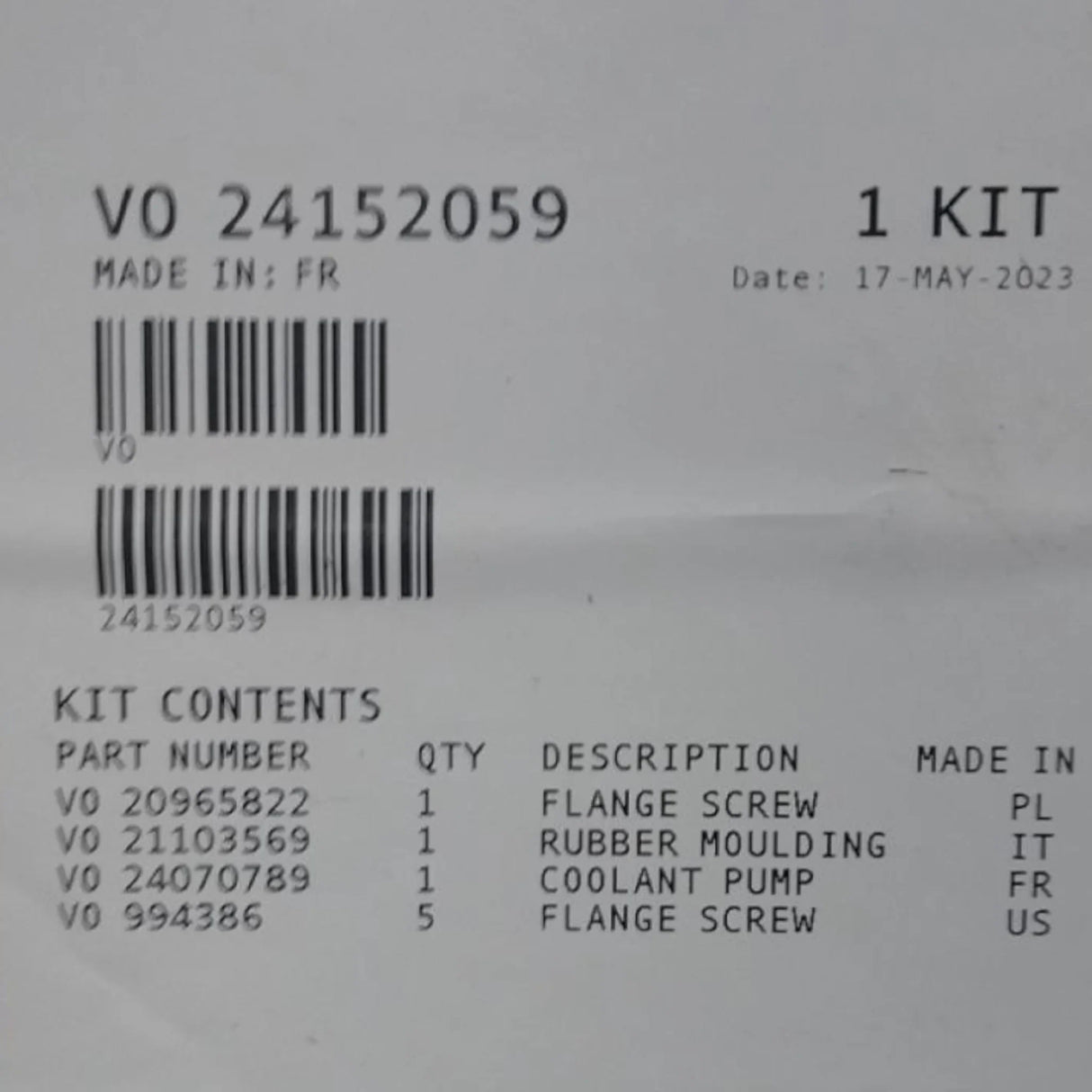 24152059 Genuine Mack Pump Kit – Truck To Trailer